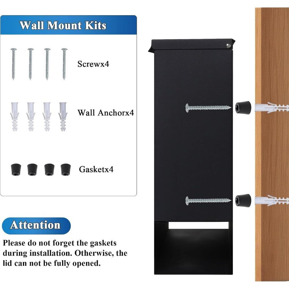 Boutique | Wall Decor | Locking Mailbox Wall Mount For Outside ...